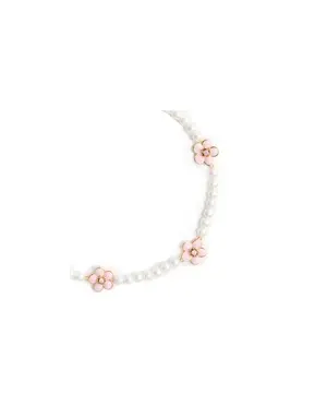 SELF-PORTRAIT Enamel Flower Pearl Choker