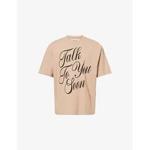 Acne Studios As Talk To You Soon Text-print Cotton T-shirt - Beige