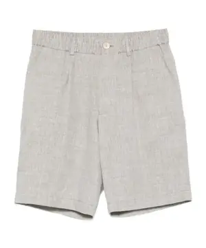 Brunello Cucinelli Herringbone Pleated Shorts - White