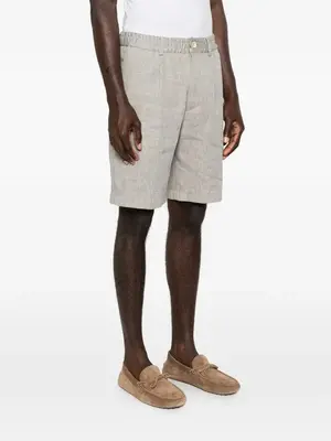 Brunello Cucinelli Herringbone Pleated Shorts