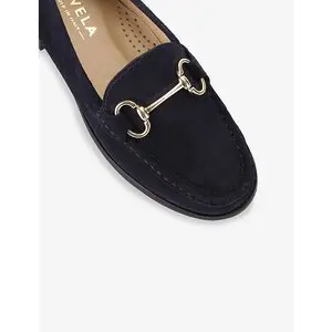 Carvela Suede Loafers With Horsebit Detail - Navy