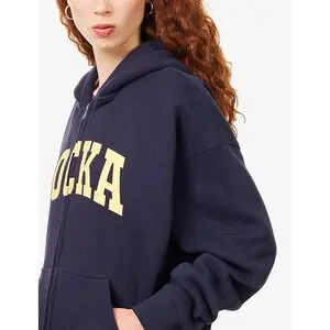 RU & ROCKA Varsity Brand-patch Cotton-blend Hoody