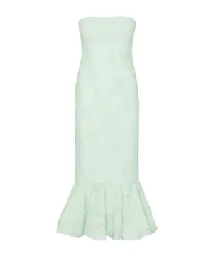 ROTATE BY BIRGER CHRISTENSEN Floral Mesh Ruffle Dress