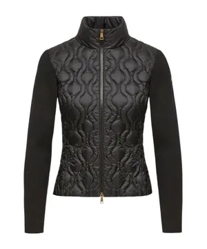Moncler Cotton Padded Zip-up Cardigan - Black
