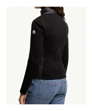 Moncler Quilted Zip-up Cardigan With Logo Patch