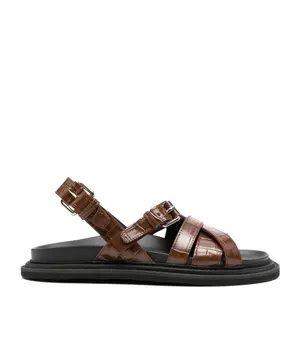 Moschino Buckle-strap Flat Sandals - Brown