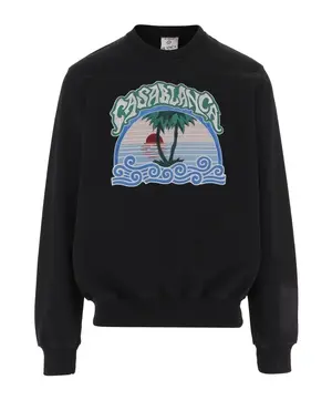 Casablanca Long Sleeve Sweatshirt With Graphic Print - Black