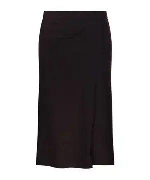 Victoria Beckham Pleated Midi Skirt - Black