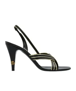Versace Nappa Sandals 90mm Heel - Black