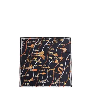 Versace Printed Silk Scarf - Navy