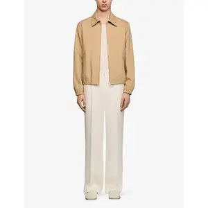 Sandro Collared Zip-up Cotton-blend Jacket