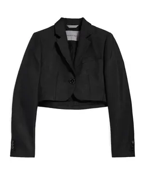 Balenciaga Cropped Wool Twill Blazer - Black