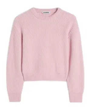 JIL SANDER Wool Crew-neck Sweater - Candy Pink