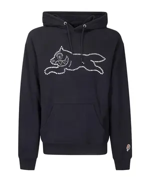 ICECREAM Long-sleeved Hooded Sweatshirt - Black