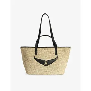 Zadig&Voltaire Wings Raffia Basket Bag - Noir