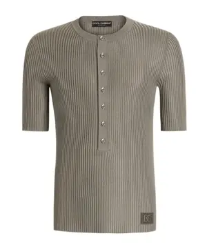 Dolce & Gabbana Serafino Silk Pullover - Gray