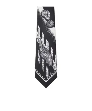 Versace Graphic-print Tie - Black