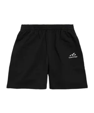Balenciaga Relaxed Fit Shorts With Artwork - Black