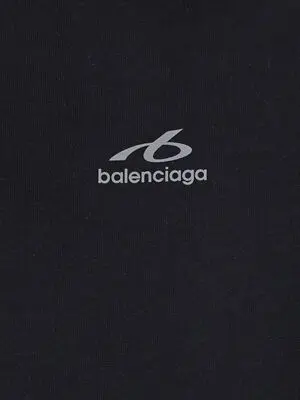 Balenciaga Medium Fit Hoodie With Printed Artwork - Black