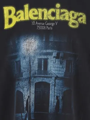 Balenciaga Graphic Printed Oversized T-shirt - Black