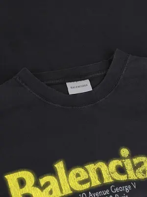 Balenciaga Graphic Printed Oversized T-shirt - Black