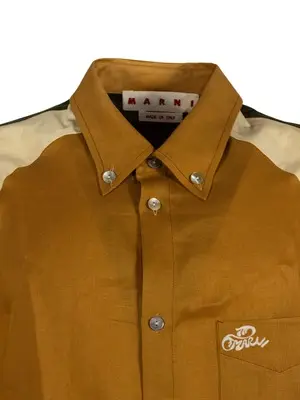 Marni Colour-block Logo-embroidered Shirt