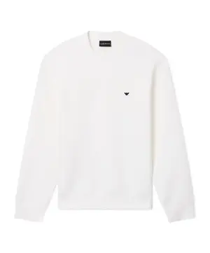 Emporio Armani Crew Neck Sweatshirt With Micro-eagle Embroidery