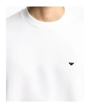 Emporio Armani Crew Neck Sweatshirt With Micro-eagle Embroidery
