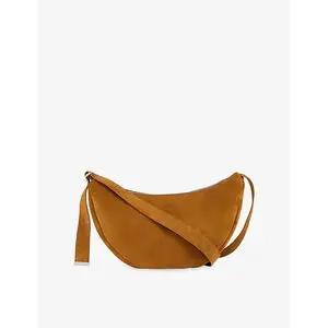Sandro Logo Small Suede Hobo Bag - Cognac