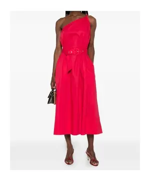 TWINSET One-shoulder Belted Midi Dress