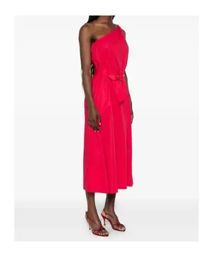 TWINSET One-shoulder Belted Midi Dress