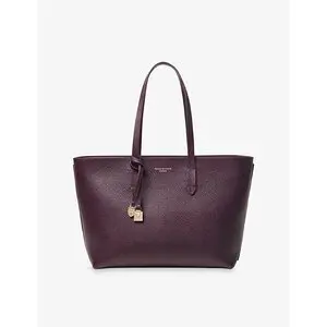 ASPINAL OF LONDON Zipped East West Leather Tote Bag - Fig