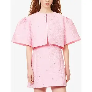 SISTER JANE Celeste Jewel-embellished Cropped Jacket
