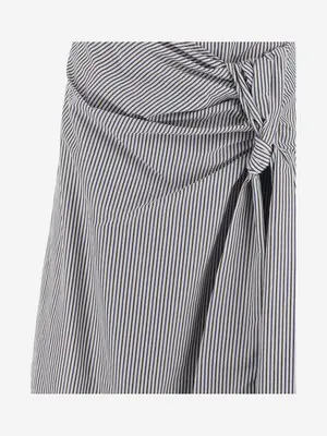 Bottega Veneta Striped Midi Skirt