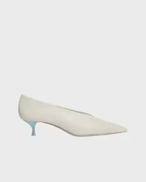 Le Monde Beryl Babouche Kitten Heels - Ecru