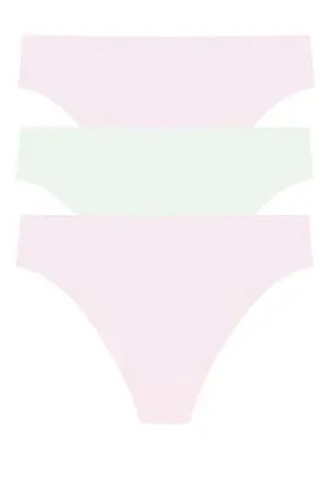 Natori Bliss Bare Cotton Thong 3-pack