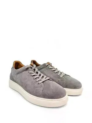 POCHE PARIS Lace-up Suede Sneakers - Grey
