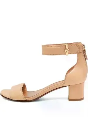 Tory Burch Leather Block Heel Sandals - Neutrals