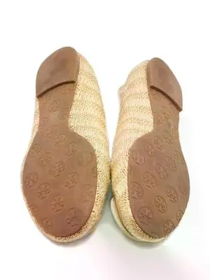 Tory Burch Raffia Leather Ballet Flats