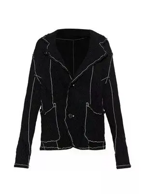 Issey Miyake Crinkled Contrast-stitch Blazer