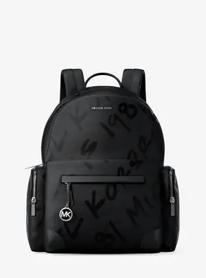 Michael Kors Prescott Large Printed Nylon Backpack - Black