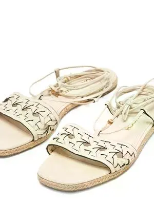 Tory Burch Woven Leather Flat Sandals