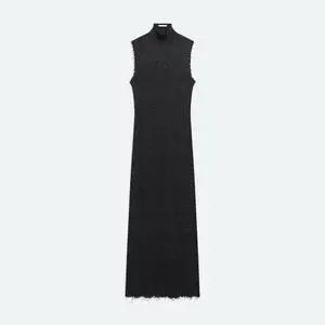 Helmut Lang Sleeveless High Neck Maxi Dress - Black