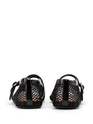 Alaïa Ballet Flats In Fishnet - Black