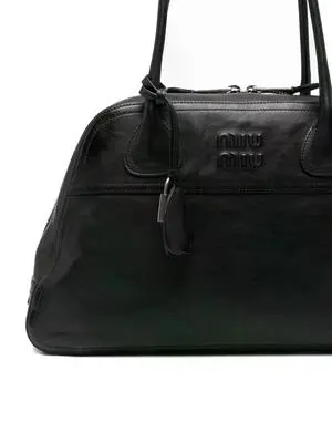 Miu Miu Logo-embossed Leather Shoulder Bag