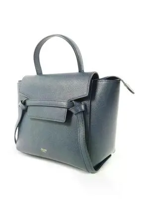 Celine Grained Leather Belt Tote Bag - Blue