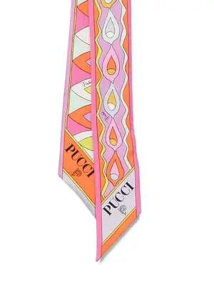 Emilio Pucci Mixed Print Silk Twill Scarf