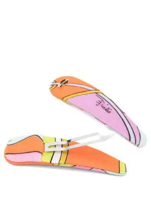 Emilio Pucci Orchidee Print Hair Clip Set
