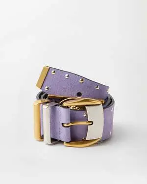 Versace Studded Suede Belt 4 Cm