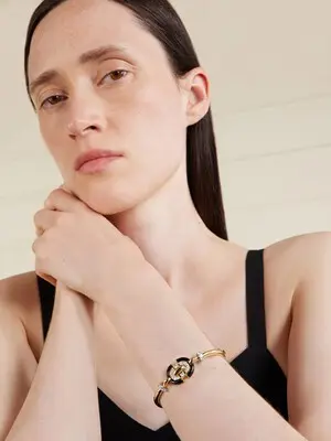 David Webb 18-karat Gold, Platinum, Diamond, And Enamel Bracelet